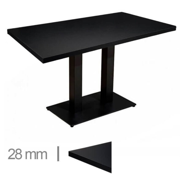 Horeca Table - Madrid Black - 70x120 Cm With Base