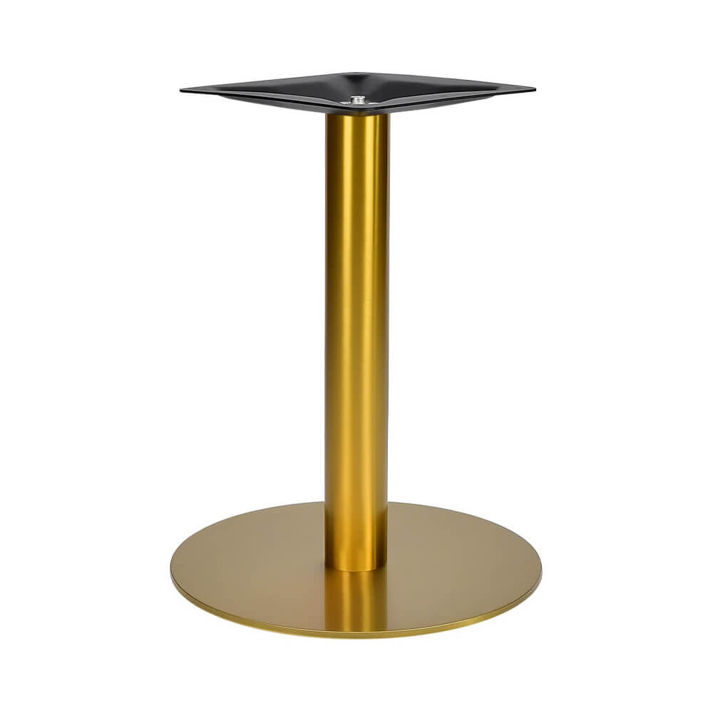 Horeca Low Round Table Base - Stainless Steel And Iron - 43 Cm Height ...